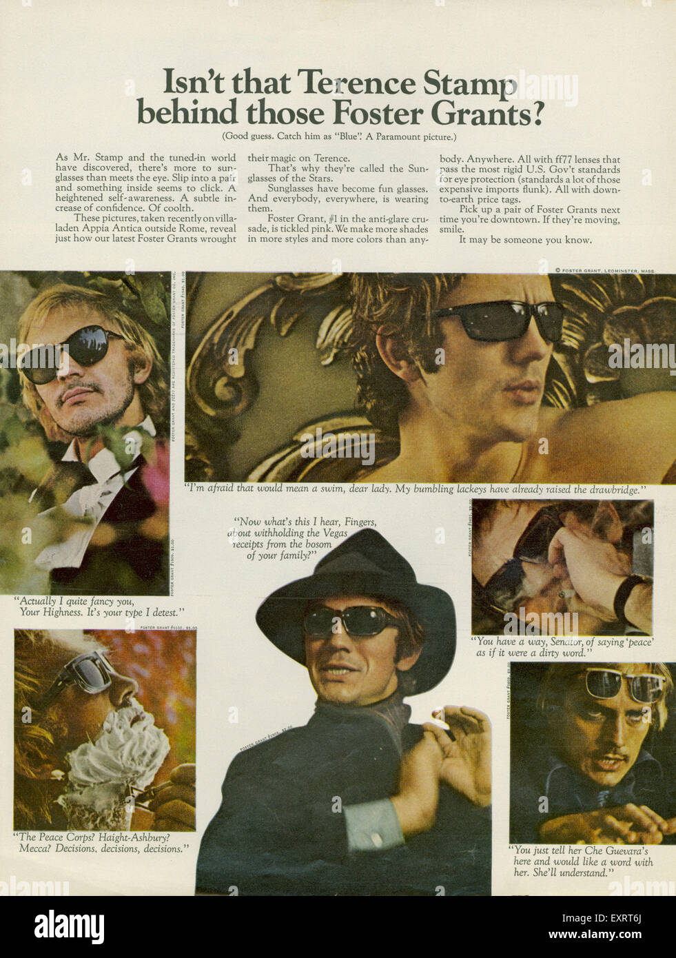 1960s USA Foster Grants Magazine Advert Stock Photo - Alamy