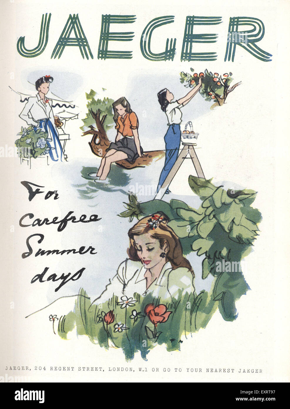 1940s UK Jaeger Magazine Advert Stock Photo - Alamy