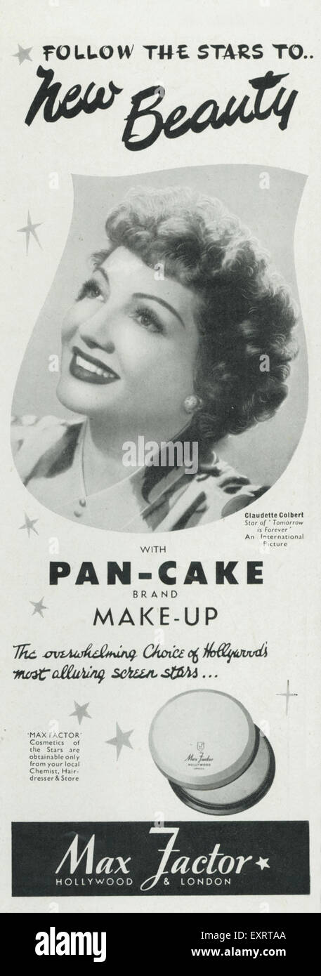 1940s USA Max Factor Magazine Advert Stock Photo - Alamy