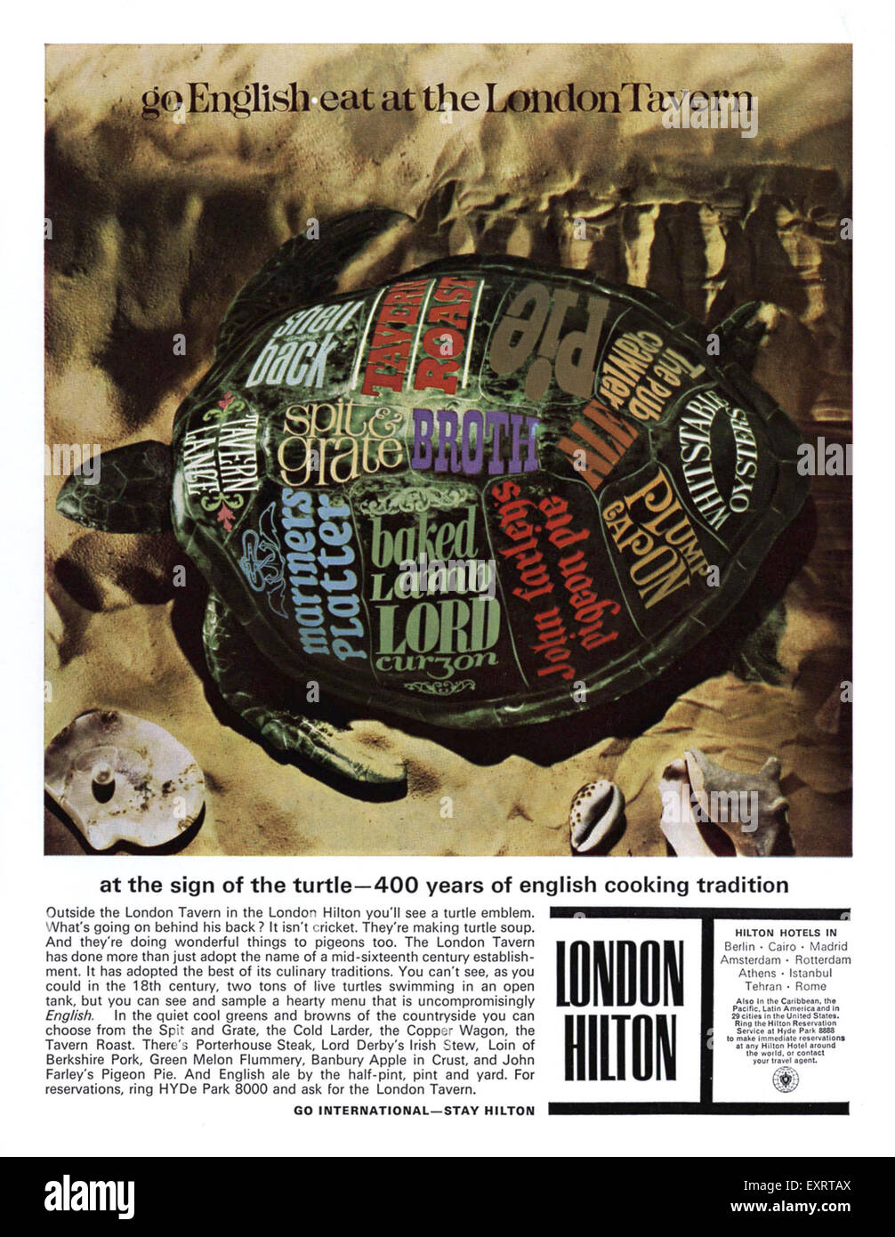 1960s uk hilton hotels magazine hi-res stock photography and images - Alamy