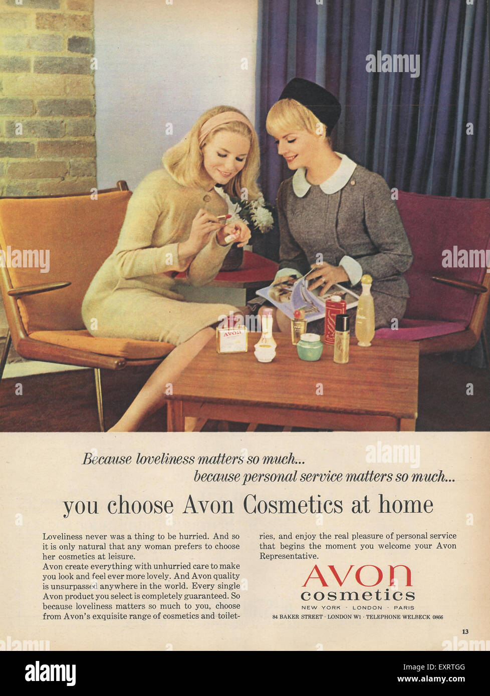 1960s UK Avon Magazine Advert Stock Photo - Alamy