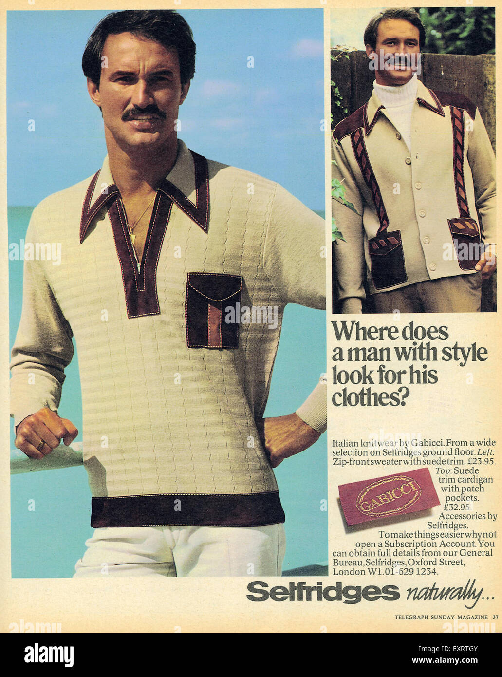 1970s UK Selfridges Magazine Advert Stock Photo - Alamy