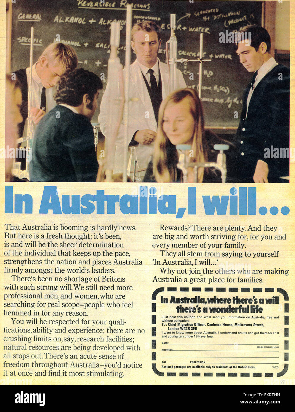 1970s UK Australia Magazine Advert Stock Photo - Alamy