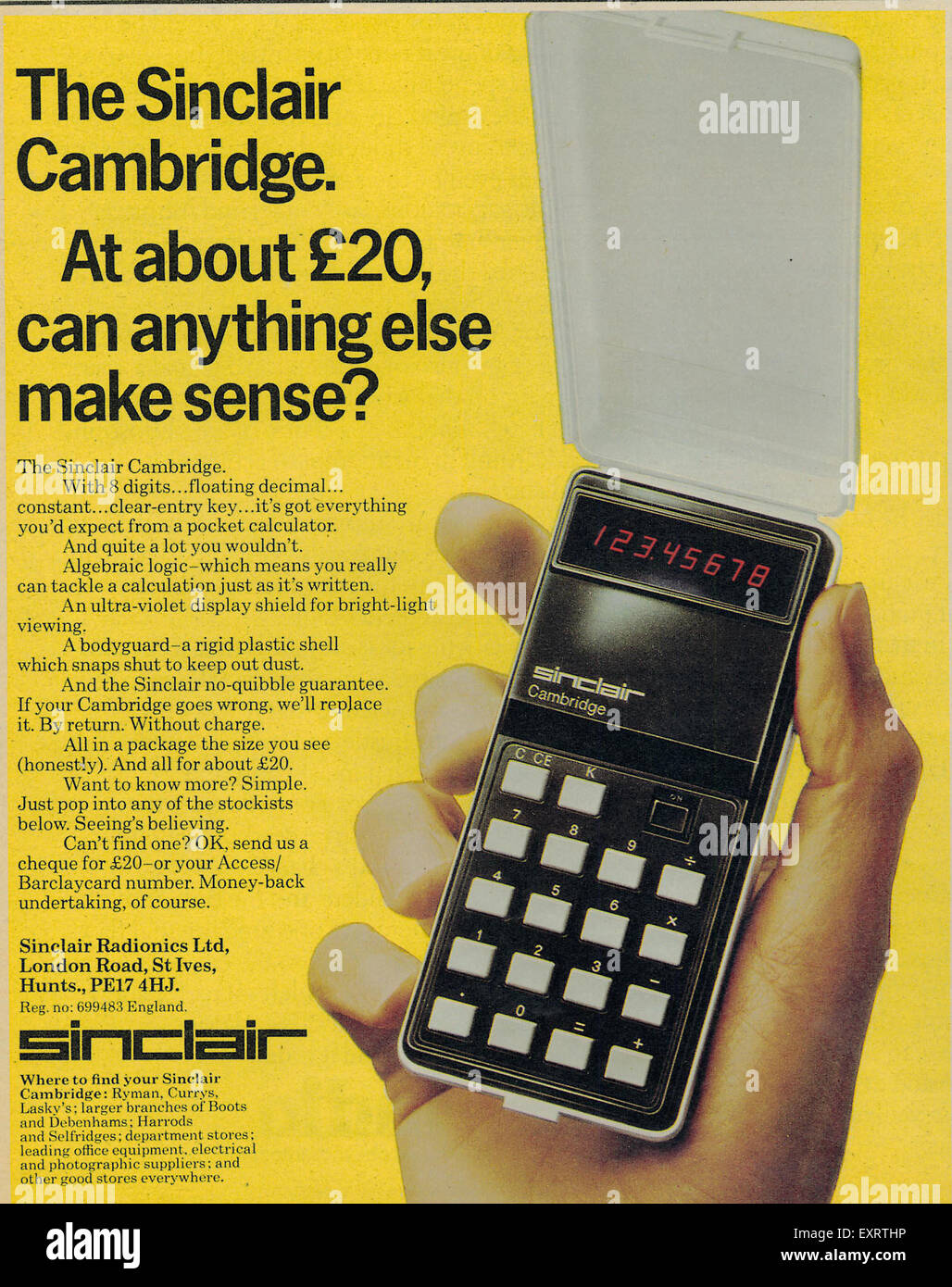 1970s UK Sinclair Magazine Advert Stock Photo - Alamy