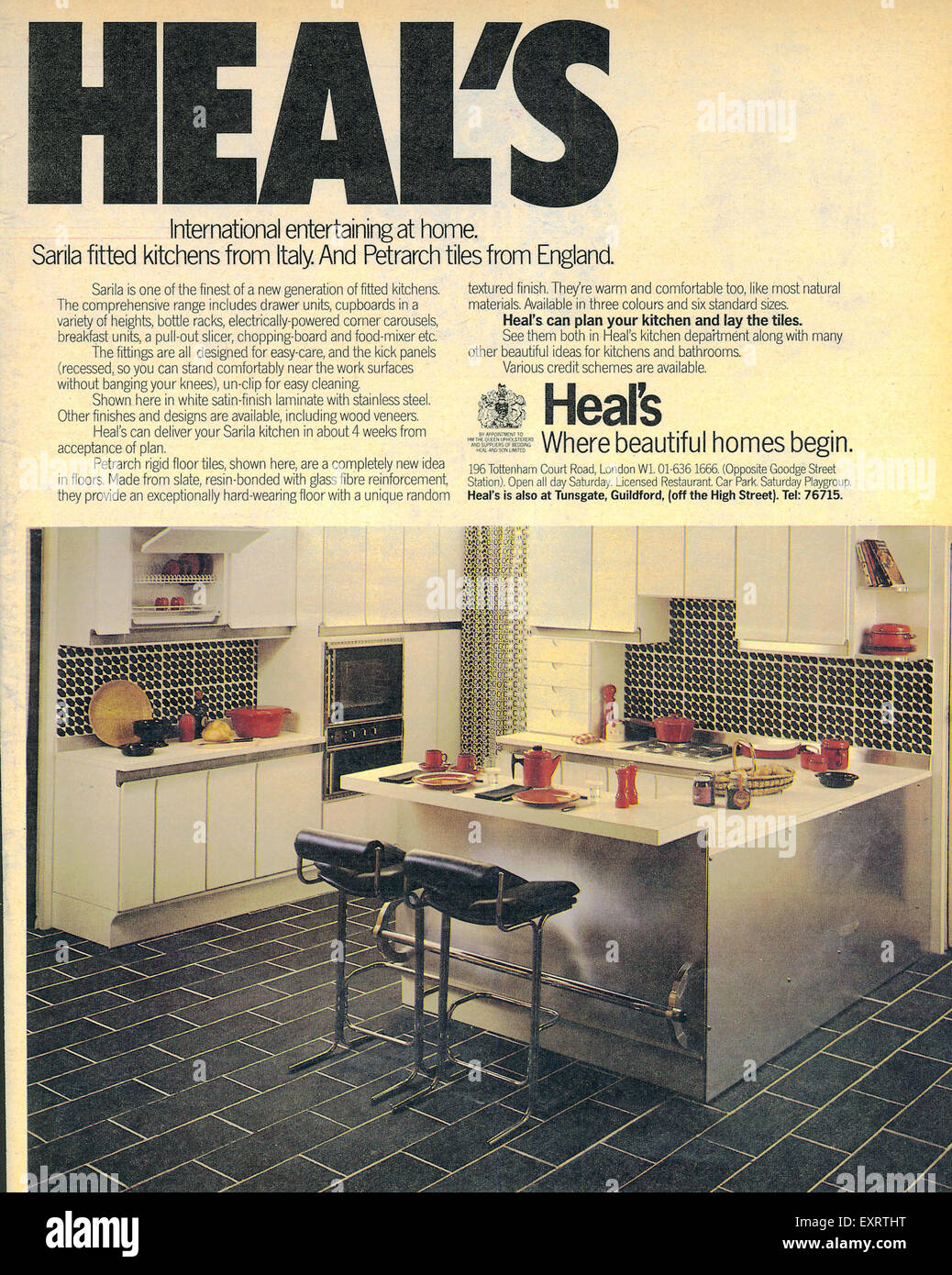 1970s UK Heal's Magazine Advert Stock Photo - Alamy