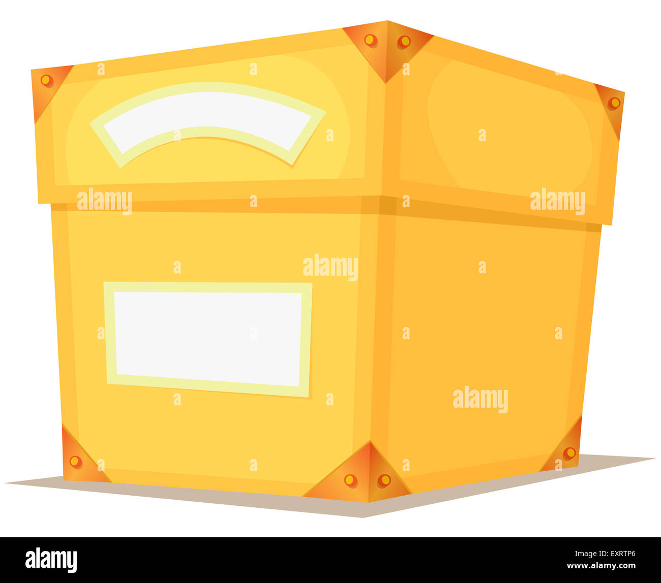 Illustration of a cartoon yellow gift box for birthdays present, with ...