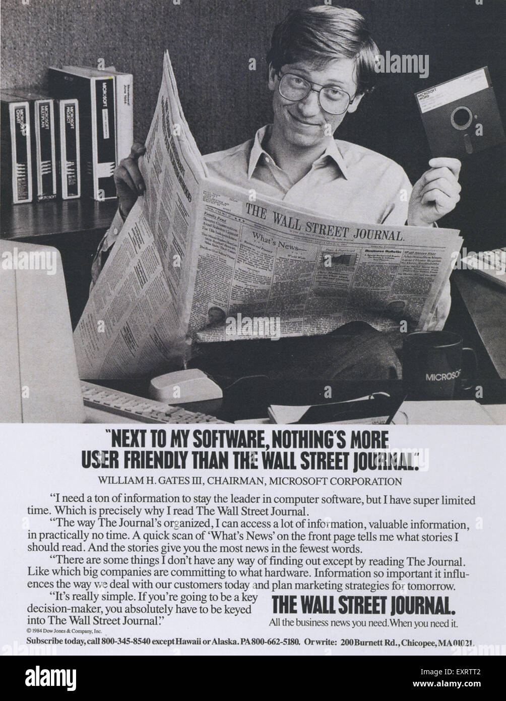 1980s USA The Wallstreet Journal Magazine Advert Stock Photo - Alamy