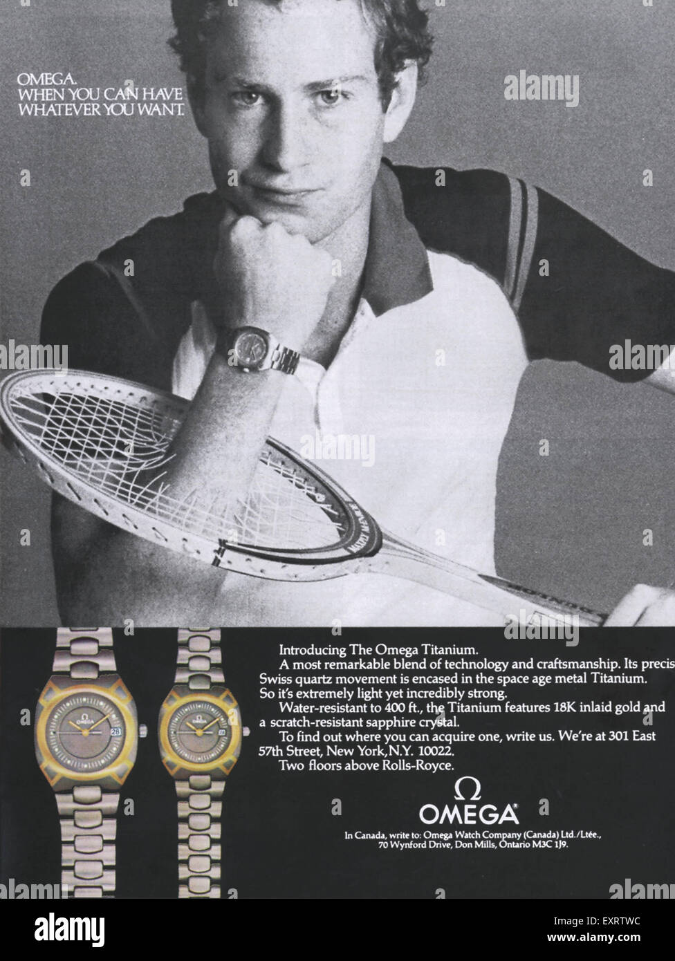 1980s USA Omega Magazine Advert Stock Photo - Alamy