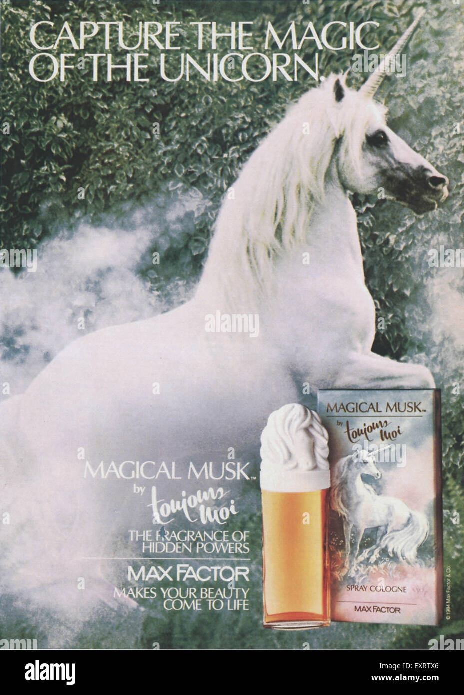 1980s USA Magical Musk by Max Factor Magazine Advert Stock Photo - Alamy