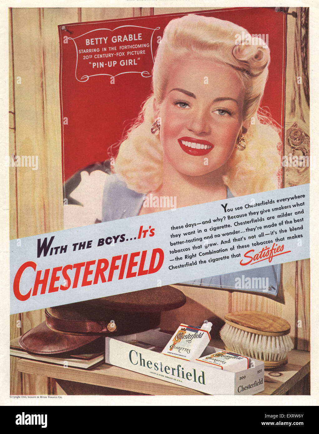 1940s USA Chesterfield Magazine Advert Stock Photo - Alamy