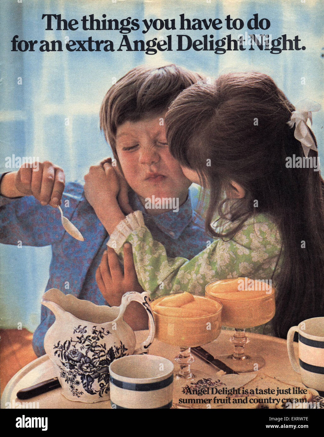 1970s UK Angel Delight Magazine Advert Stock Photo - Alamy