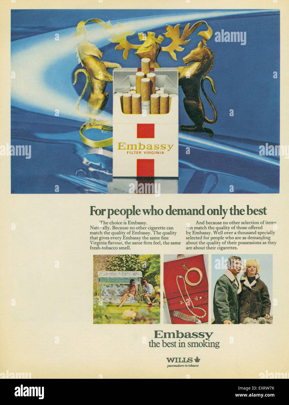 1960s UK Embassy Magazine Advert Stock Photo - Alamy