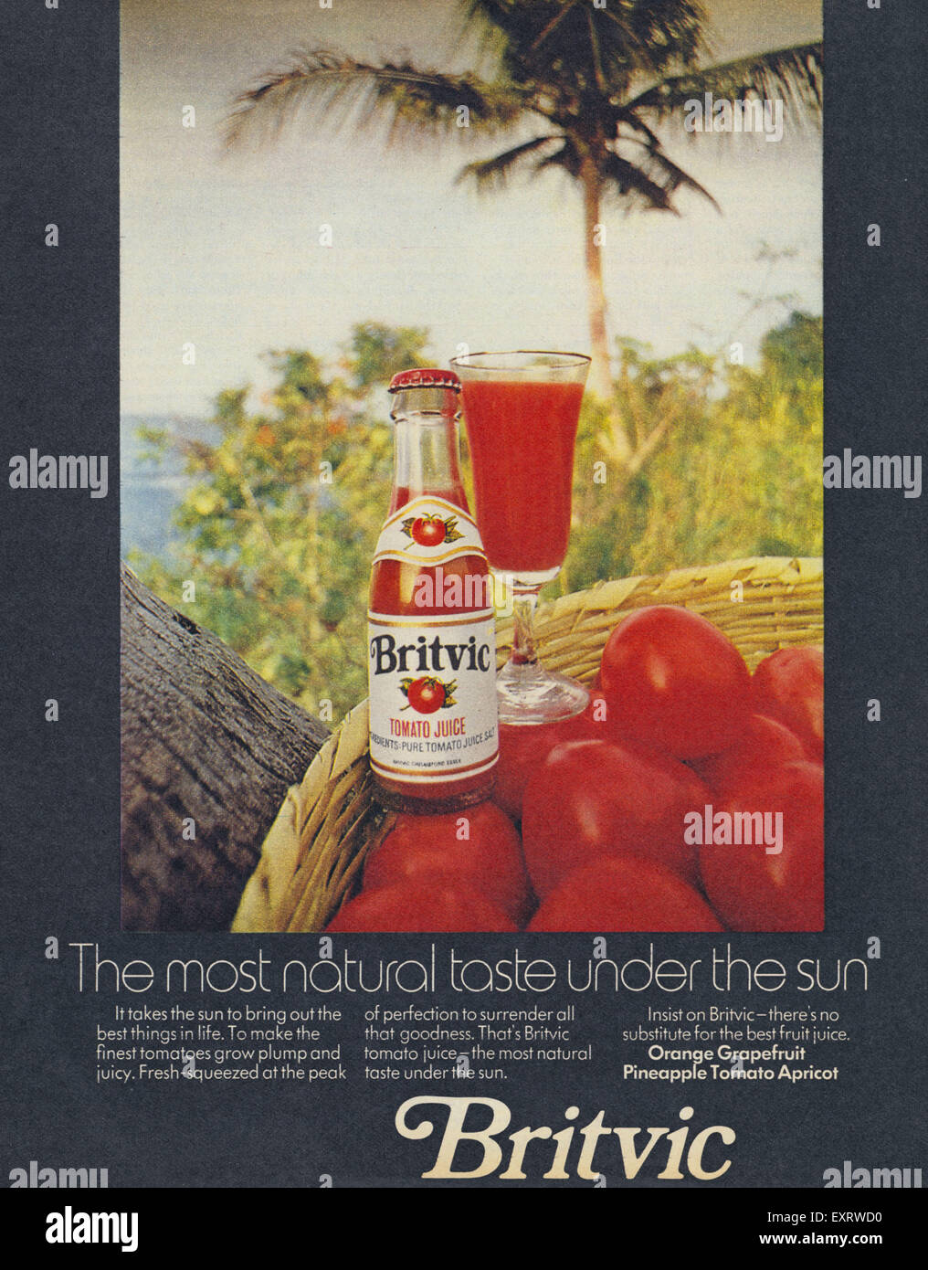 1970s UK Britvic Magazine Advert Stock Photo - Alamy