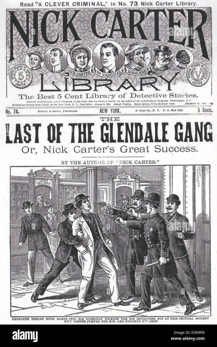 1890s USA Nick Carter Magazine Cover Stock Photo - Alamy