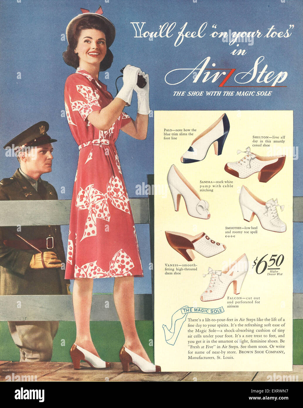 1940s USA Air Step Magazine Advert Stock Photo - Alamy