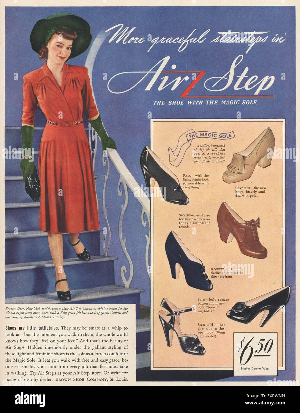 1940s USA Air Step Magazine Advert Stock Photo - Alamy