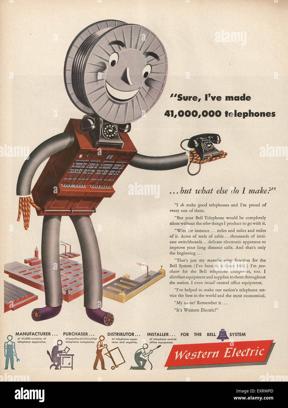 1940s USA Western Electric Magazine Advert Stock Photo - Alamy