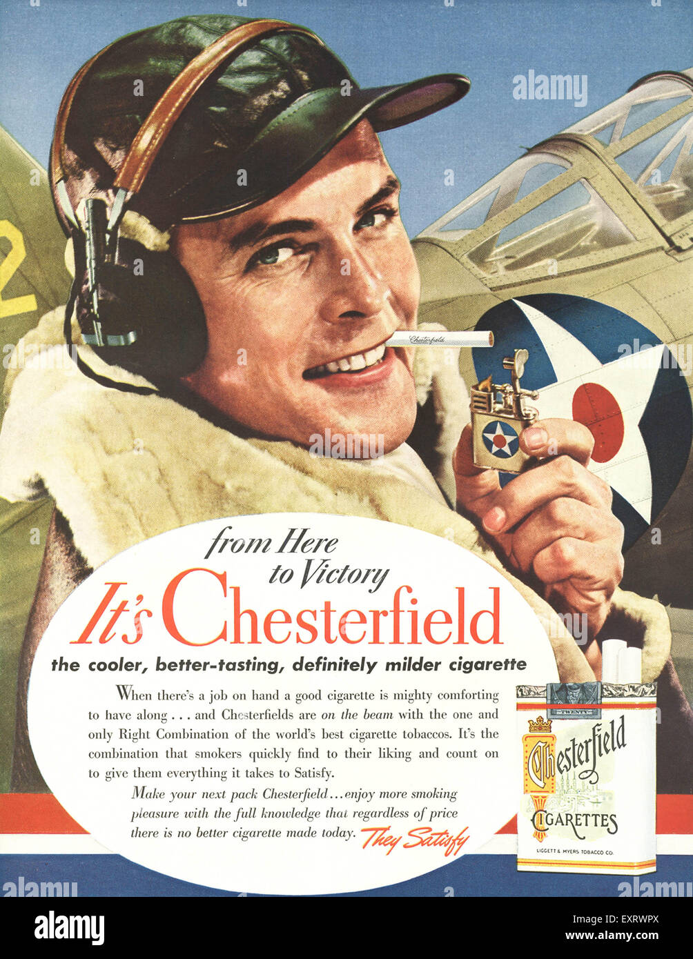 1940s USA Chesterfield Magazine Advert Stock Photo - Alamy