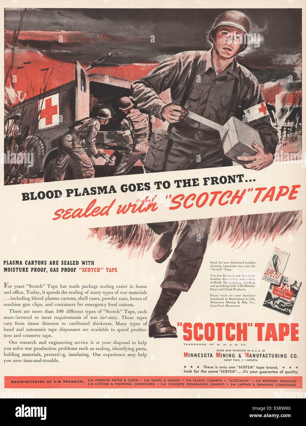 1940s USA Scotch Tape Magazine Advert Stock Photo - Alamy