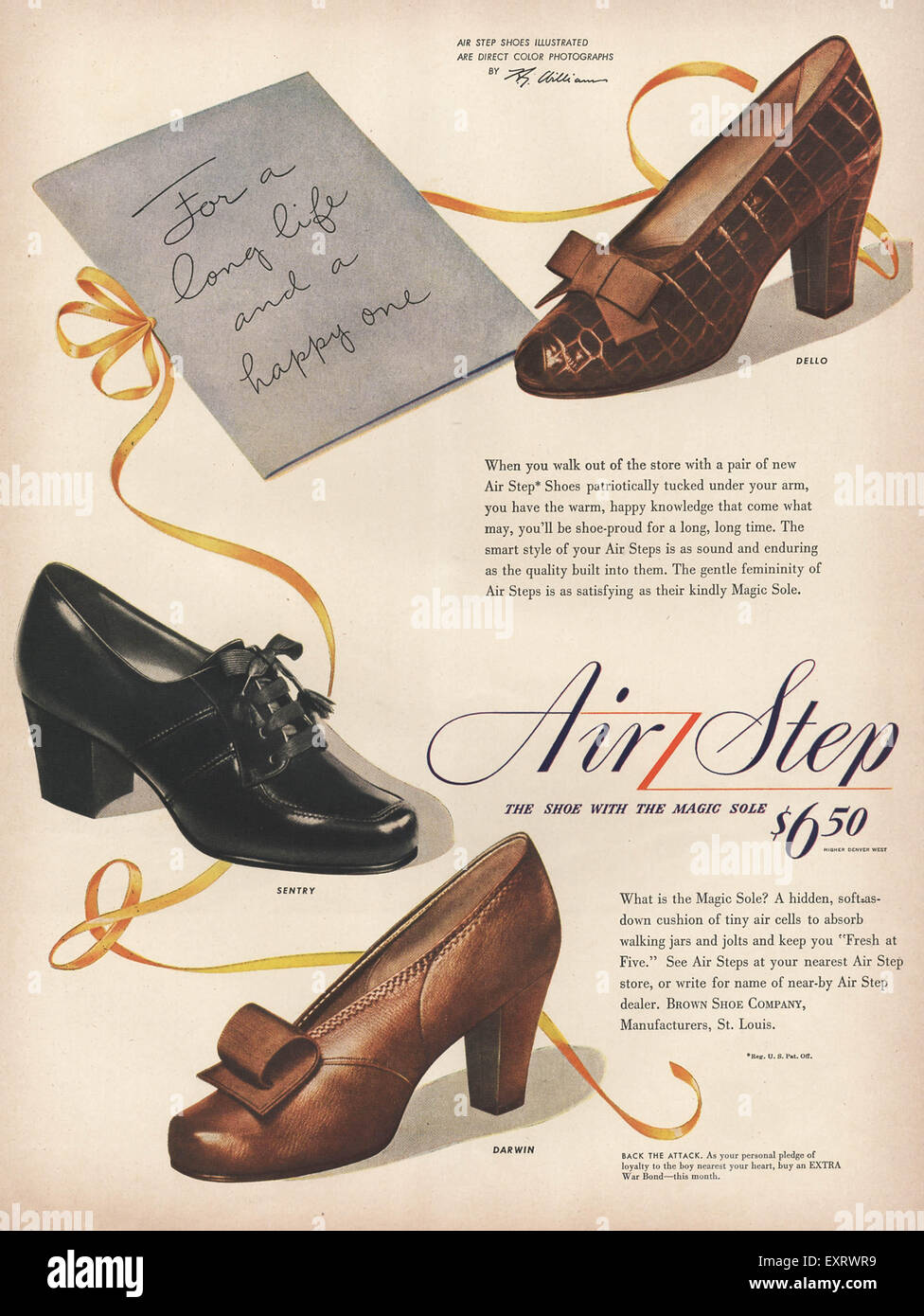 1940s USA Air Step Magazine Advert Stock Photo - Alamy