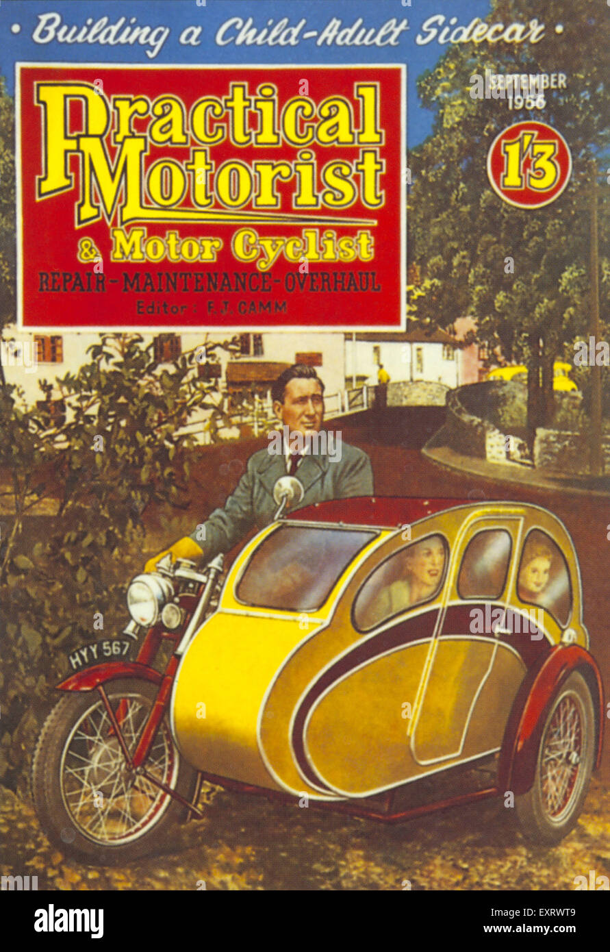 1950s UK Practical Motorist & MotorCycles Magazine Cover Stock Photo ...