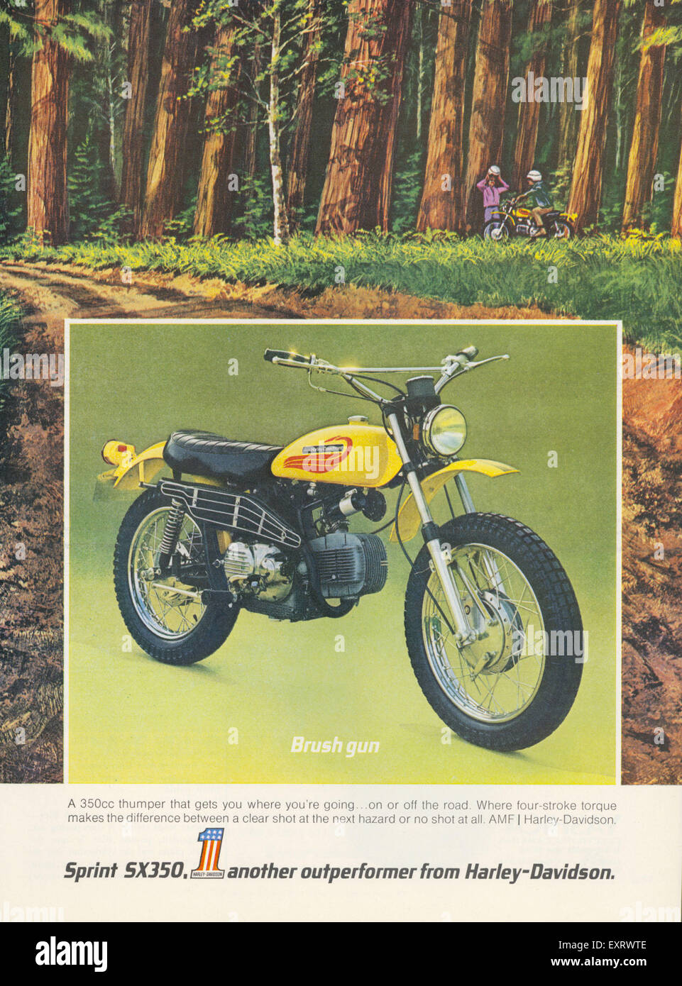 1970s USA Harley-Davidson Magazine Advert Stock Photo - Alamy