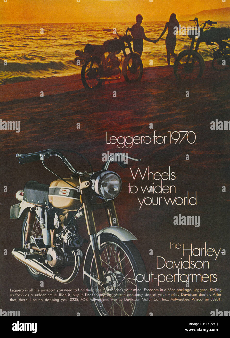 1970s USA Harley-Davidson Magazine Advert Stock Photo - Alamy