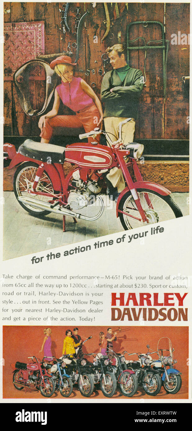 1970s USA Harley-Davidson Magazine Advert Stock Photo - Alamy