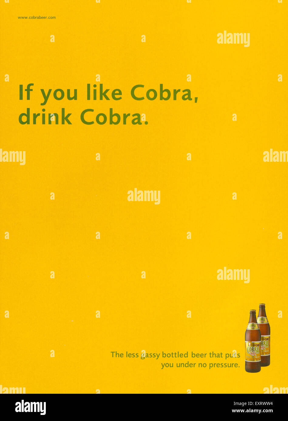 2000s UK Cobra Magazine Advert Stock Photo - Alamy