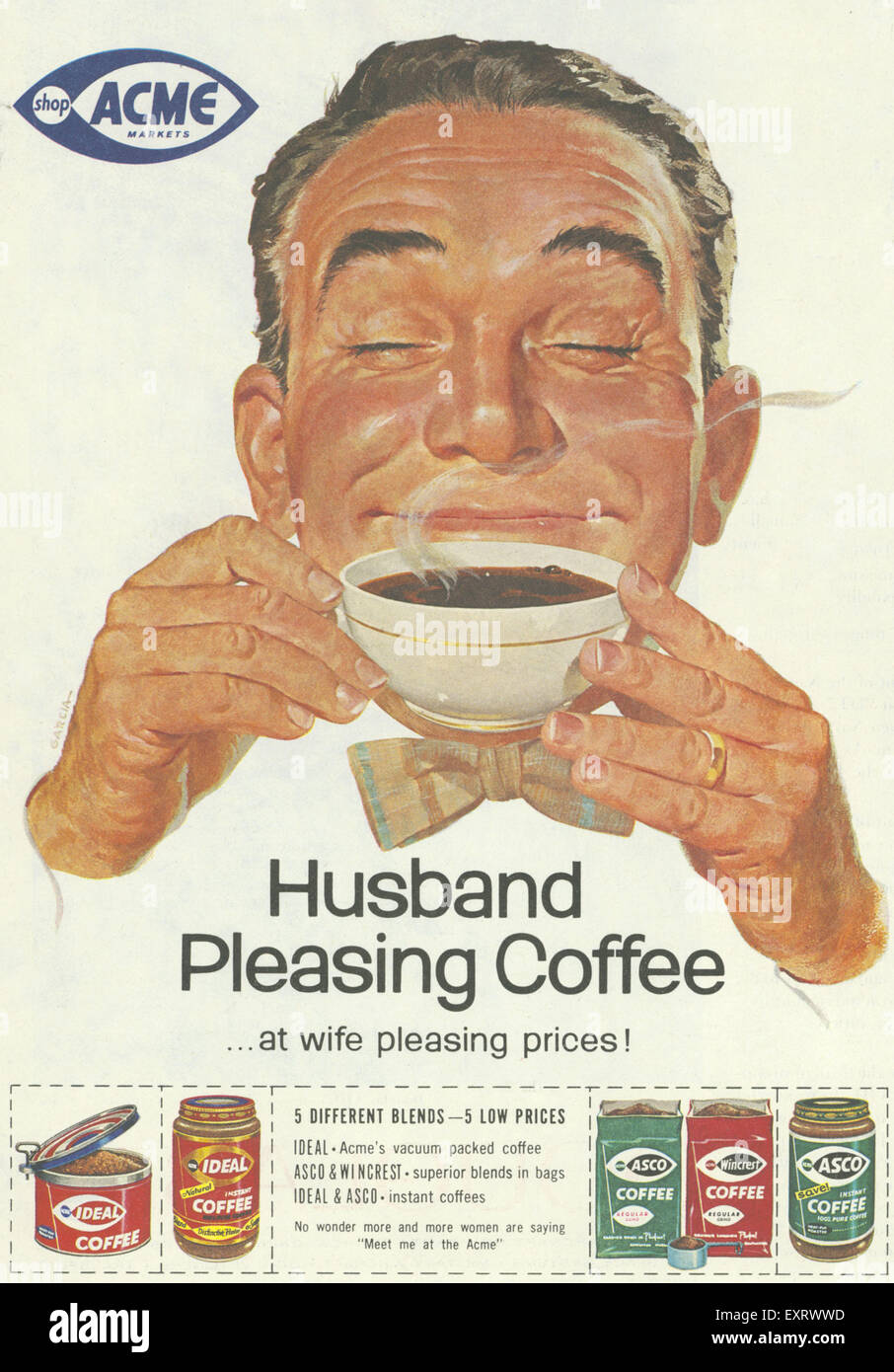 1940s USA Husband Pleasing Coffee Magazine Advert Stock Photo - Alamy