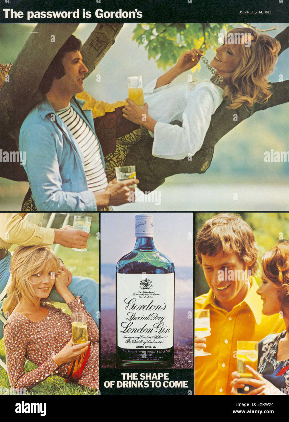 1970s UK Gordon's Magazine Advert Stock Photo - Alamy