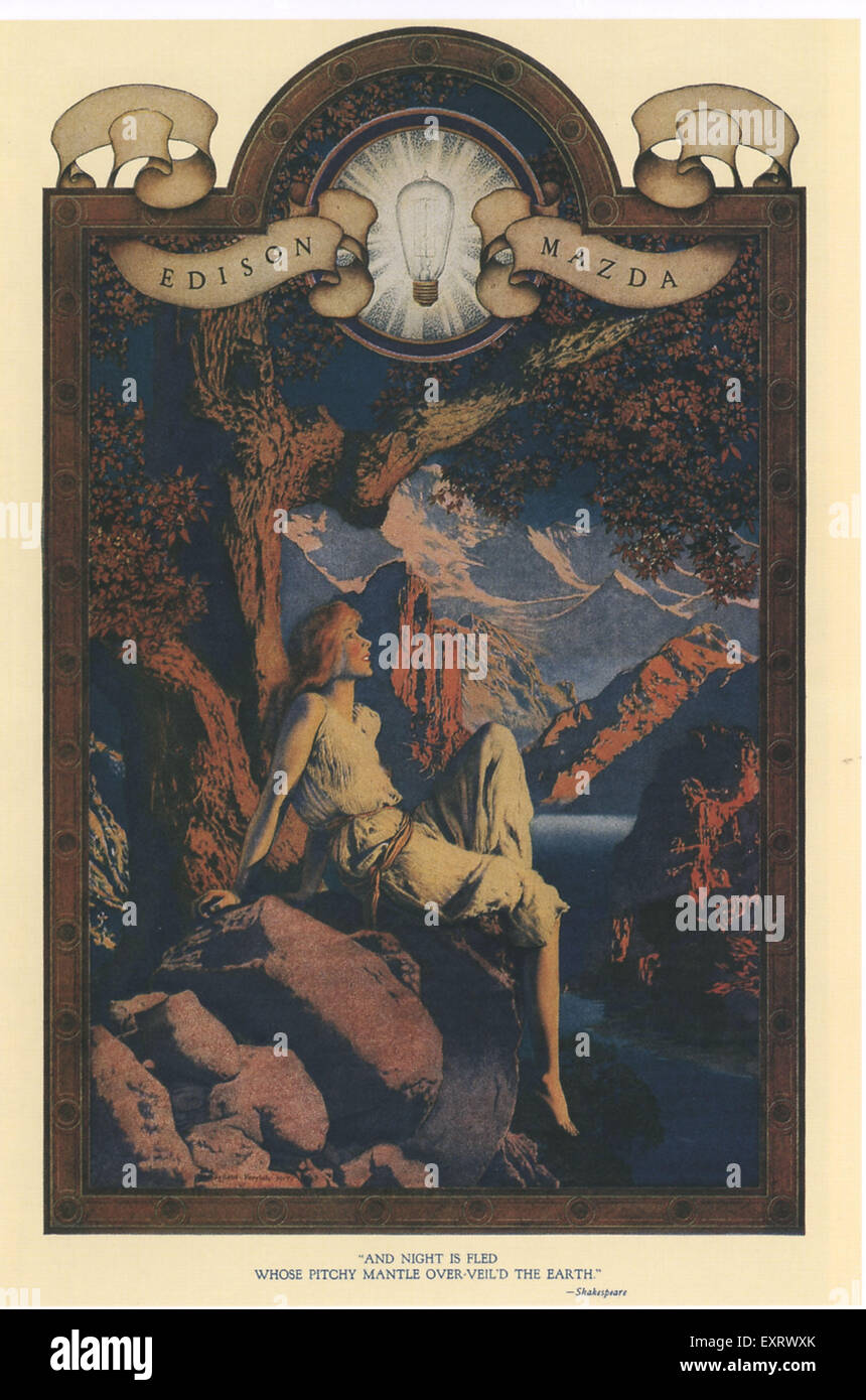 1910s USA Edison Mazda Magazine Advert Stock Photo - Alamy