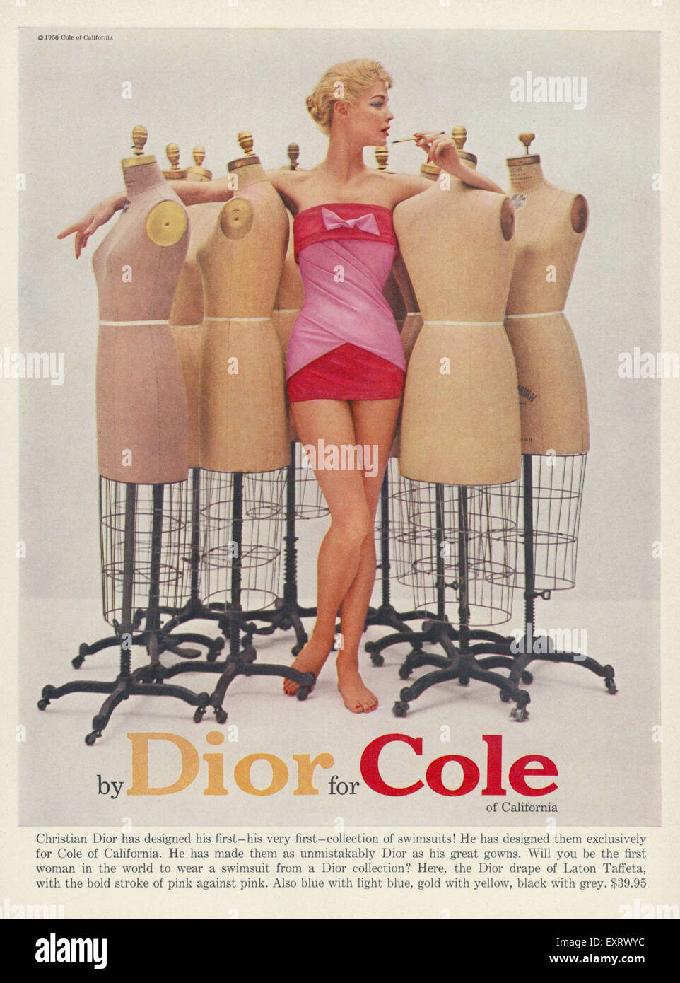 1950s USA Christian Dior Magazine Advert Stock Photo - Alamy