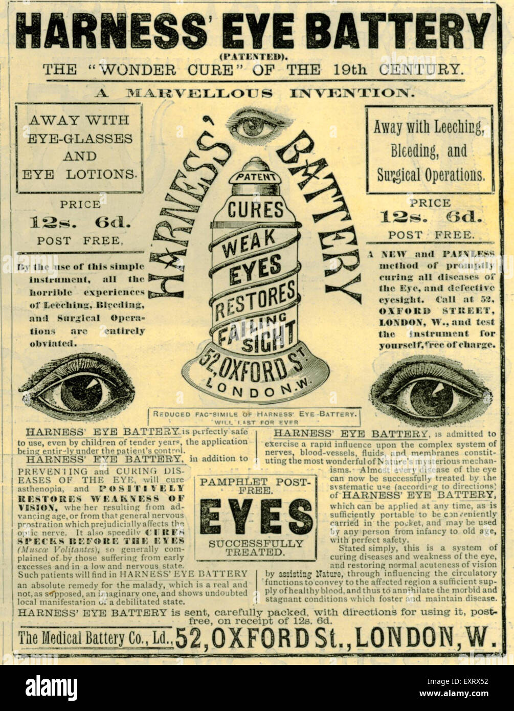 1890s UK Harness Eye Batteries Magazine Advert Stock Photo - Alamy