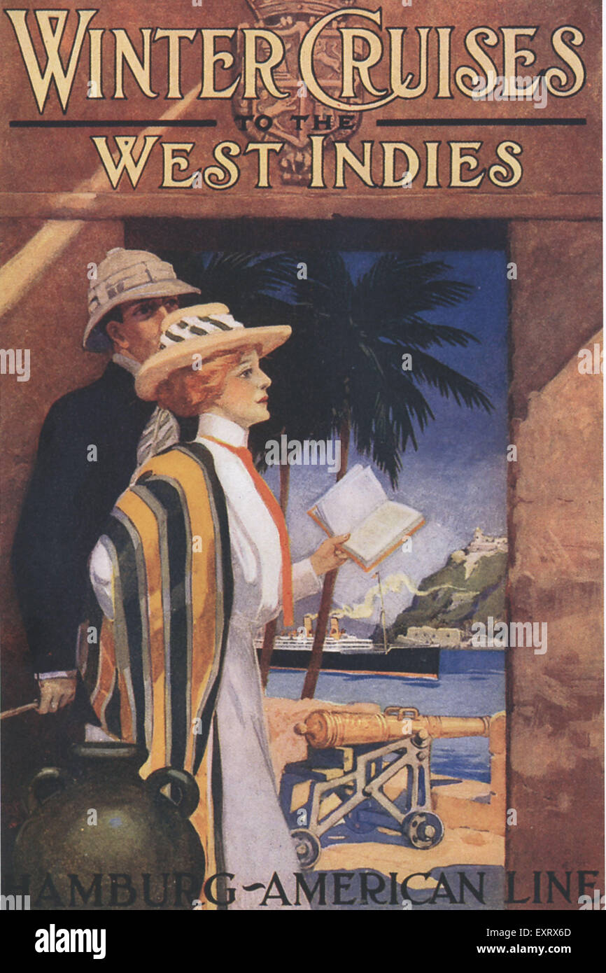 1910s USA Hamburg- American Line Poster Stock Photo - Alamy