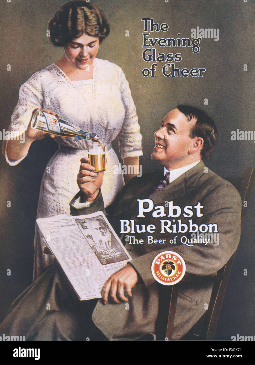 1910s USA Pabst Blue Ribbon Magazine Advert Stock Photo - Alamy