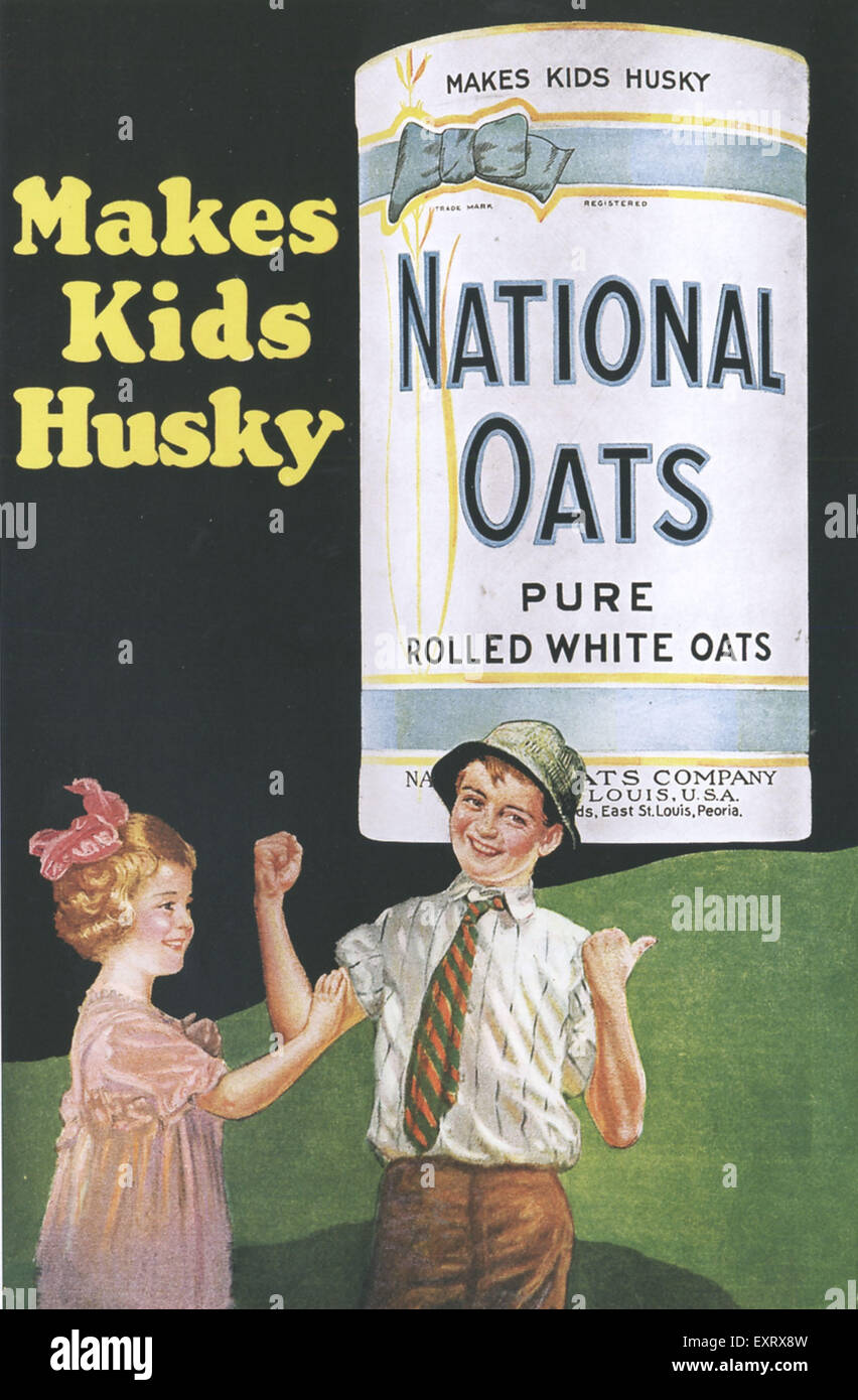1910s USA National Oats Magazine Advert Stock Photo - Alamy