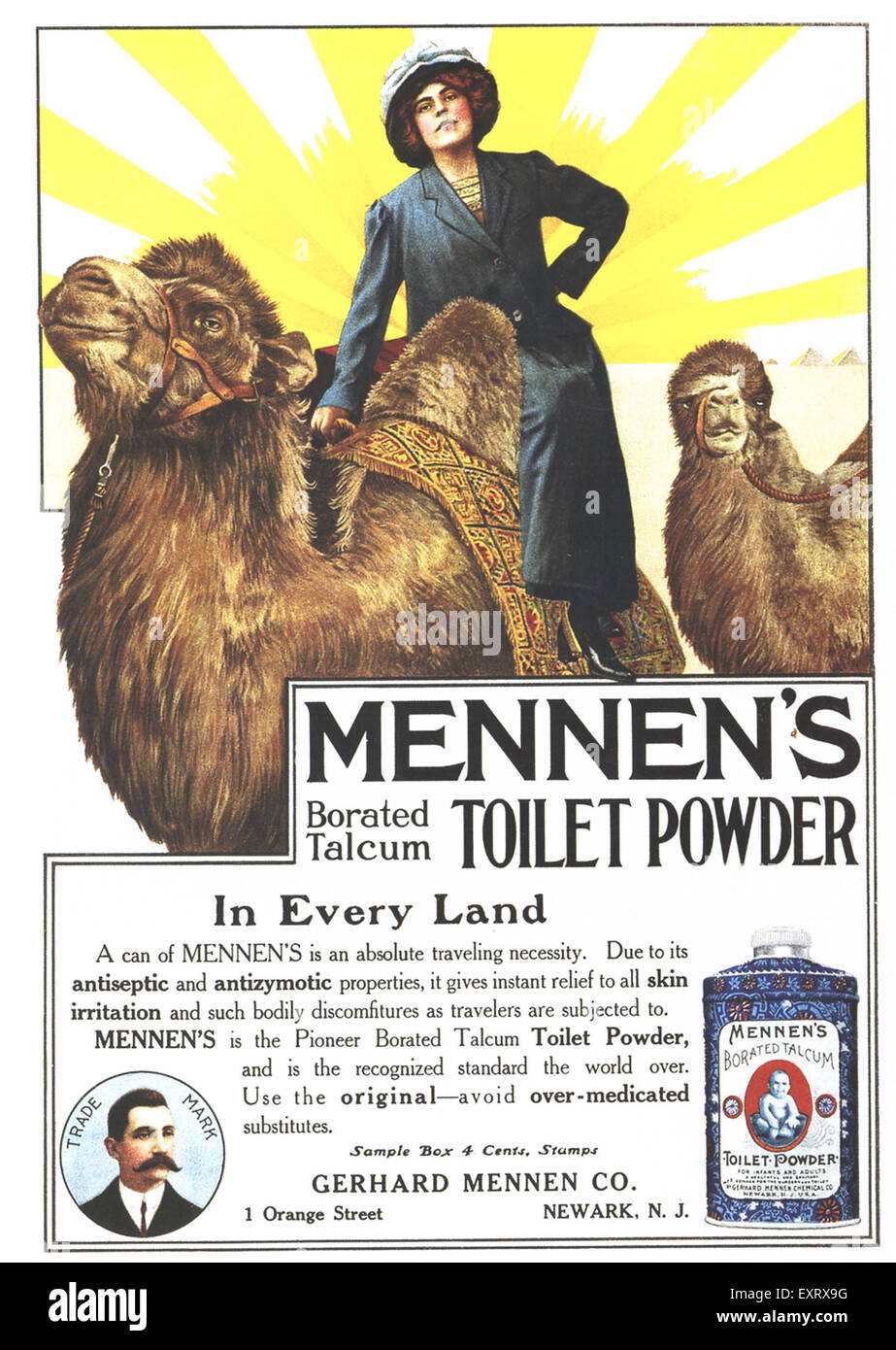 1910s USA Mennens Talcum Powder Magazine Advert Stock Photo - Alamy