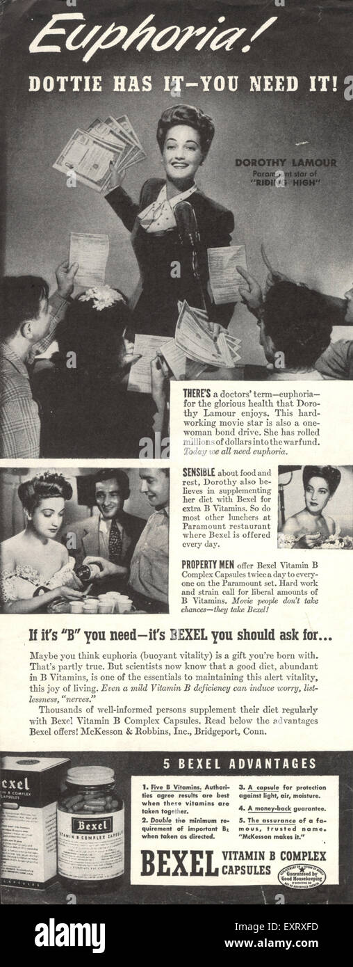 1940s USA Bexel Magazine Advert Stock Photo - Alamy