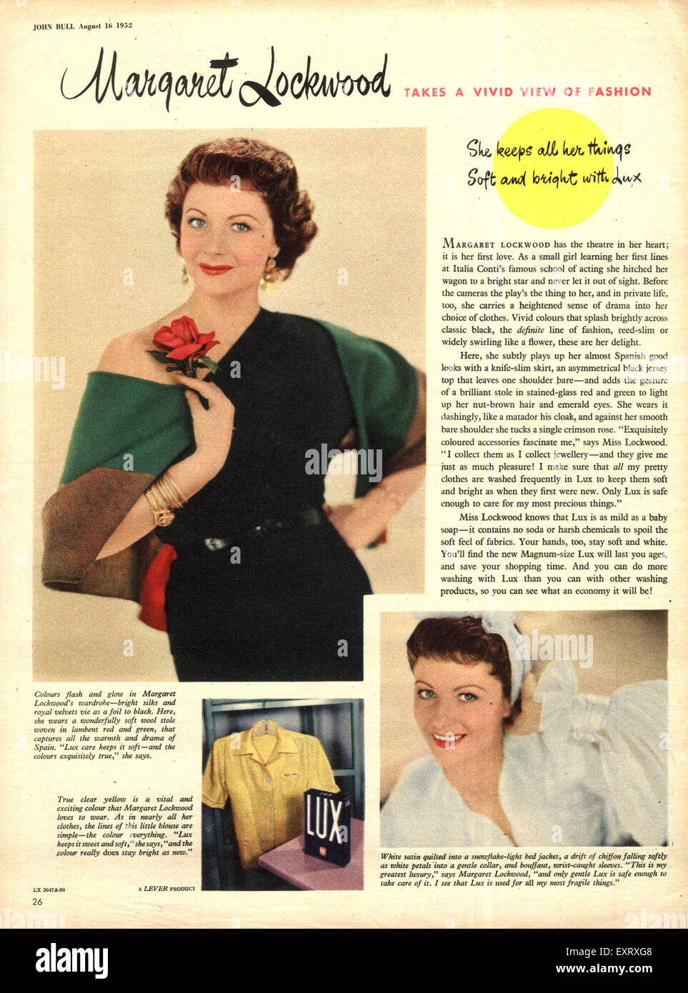 1950s UK Lux Magazine Advert Stock Photo - Alamy