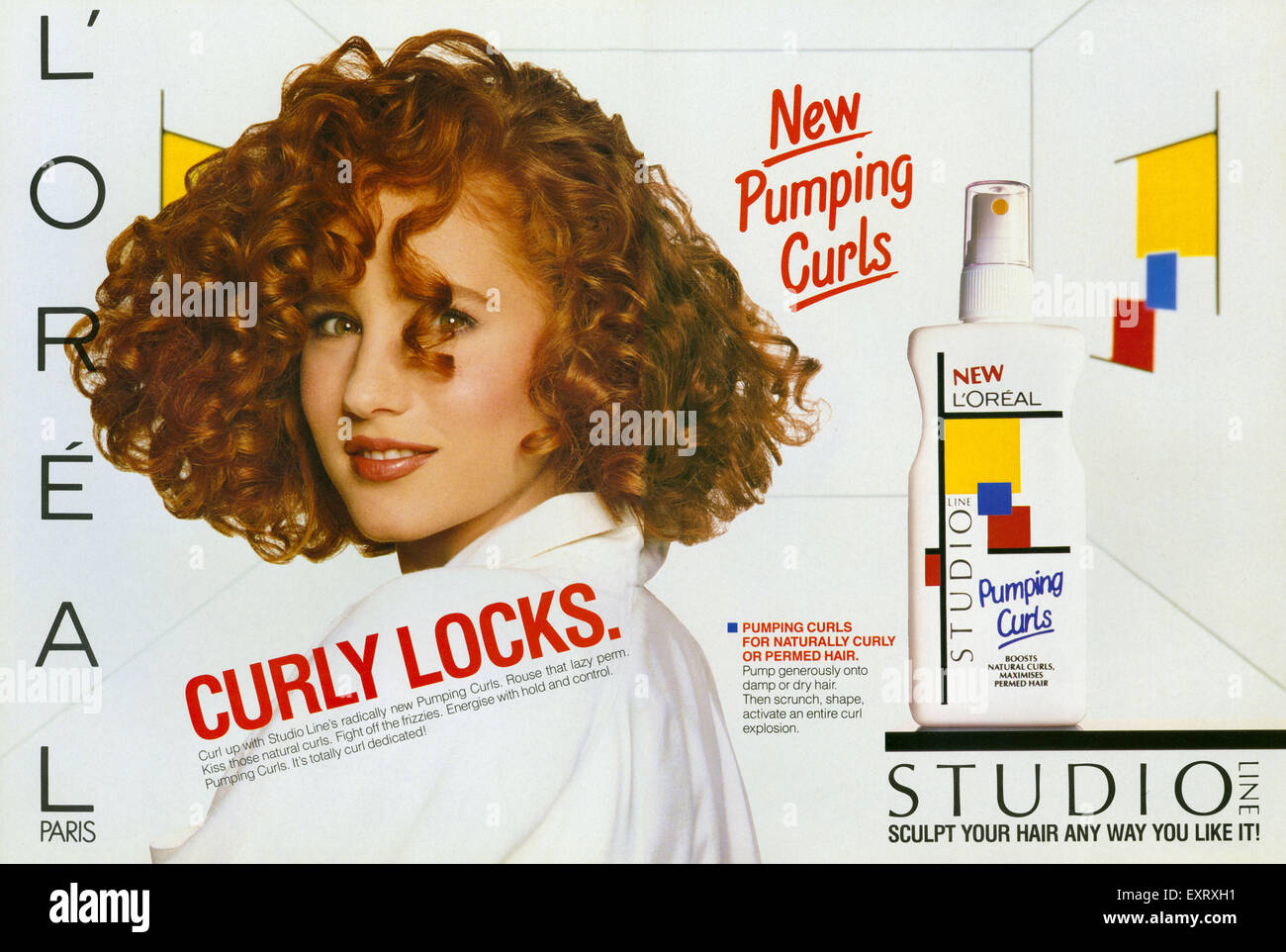 1980s UK L'Oreal Studio Line Magazine Advert Stock Photo - Alamy