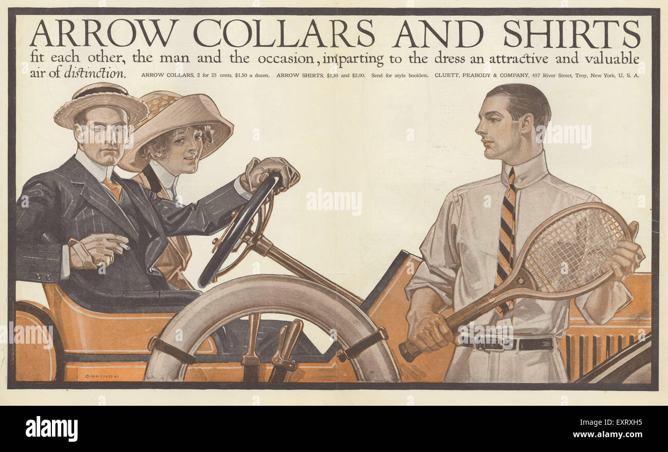 1910s USA Arrow Magazine Advert Stock Photo - Alamy