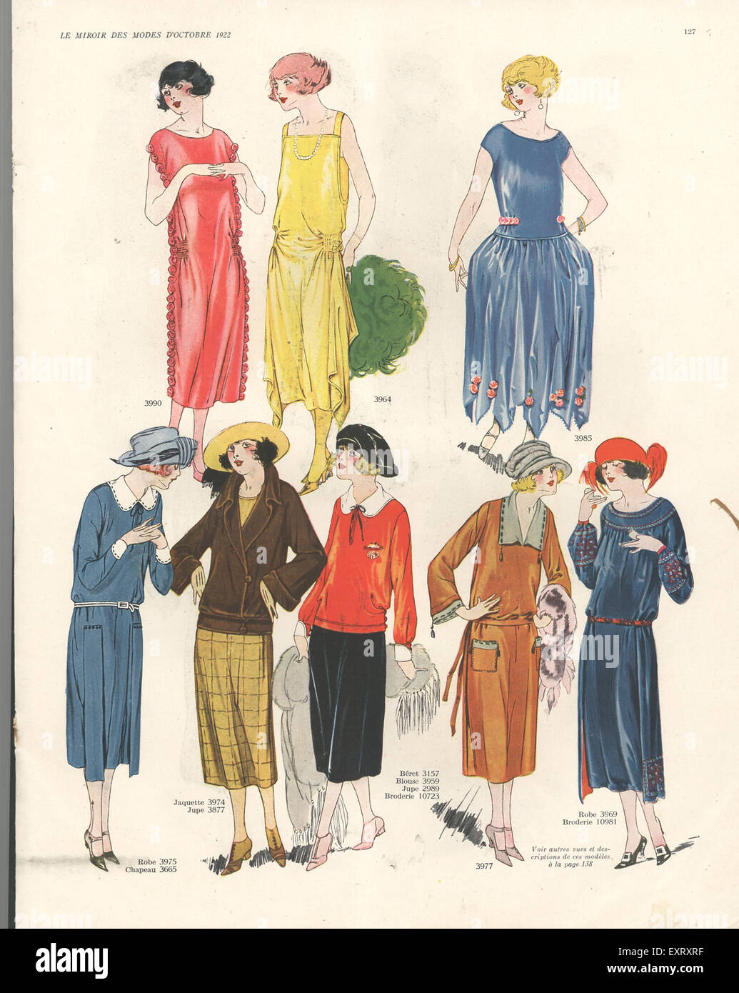 1920s France Womens Fashion Magazine Plate Stock Photo, Royalty Free ...