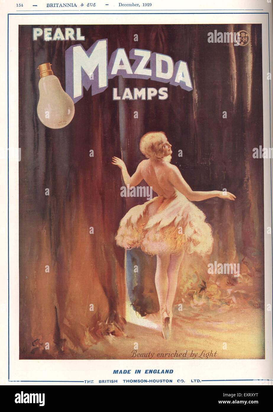 1920s UK Mazda Magazine Advert Stock Photo - Alamy