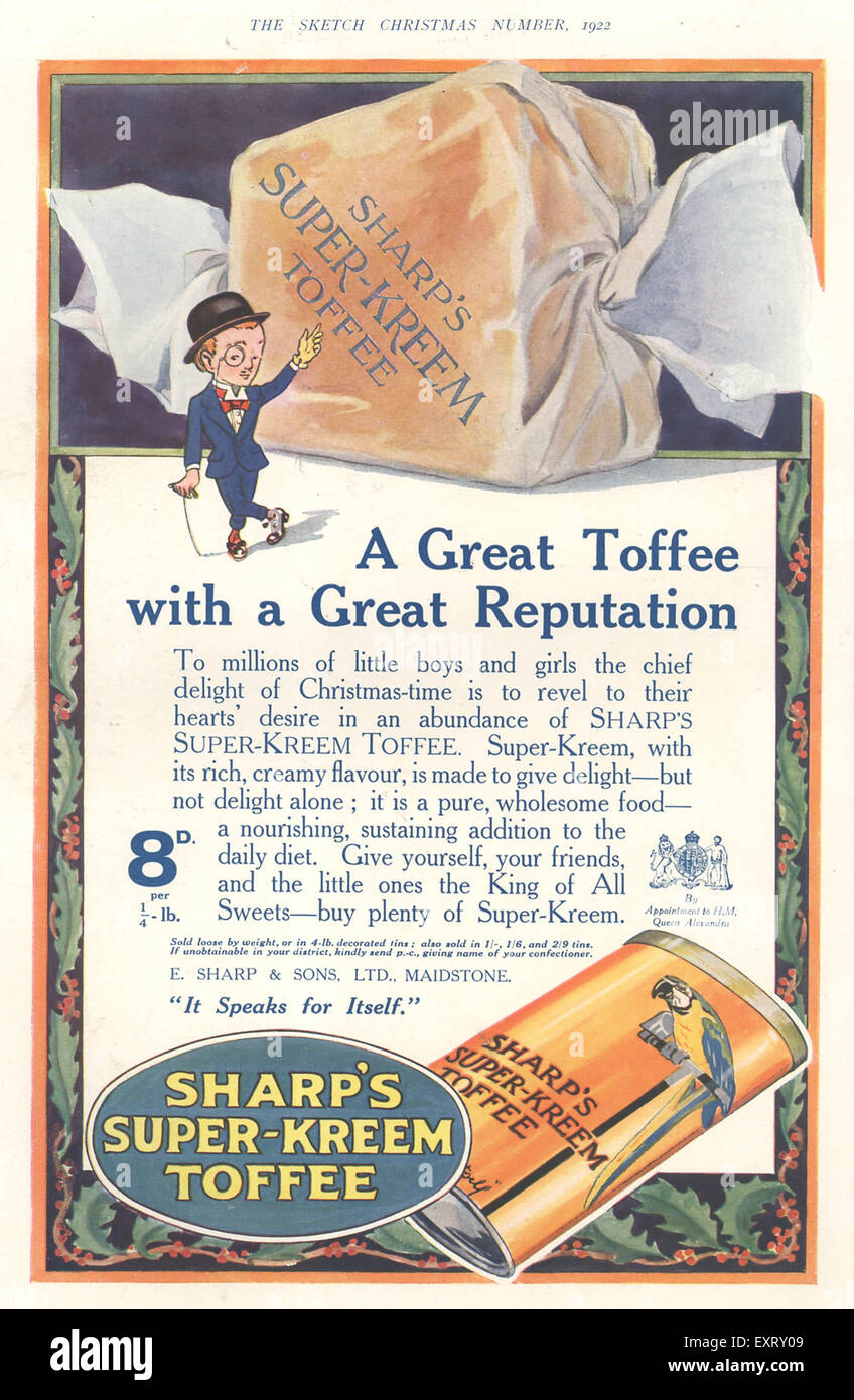 1920s UK Sharp's Toffee Magazine Advert Stock Photo - Alamy