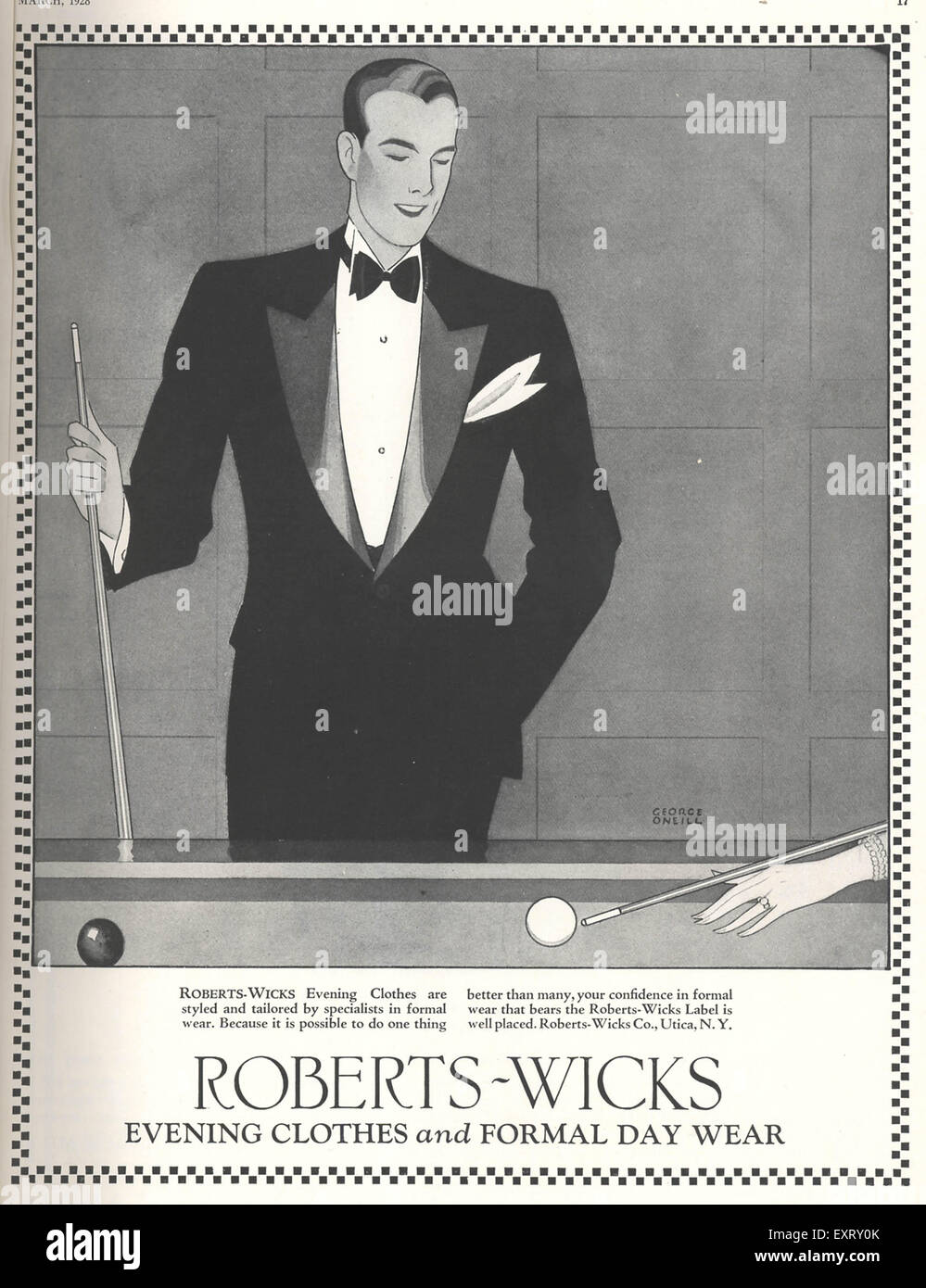 1920s USA Roberts Wicks Magazine Advert Stock Photo - Alamy