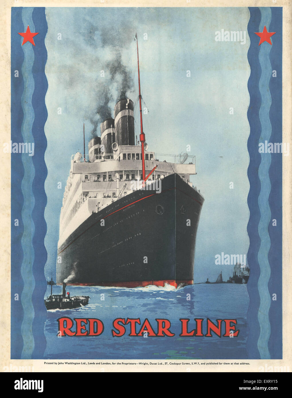 1930s USA Red Star Lines Magazine Advert Stock Photo - Alamy