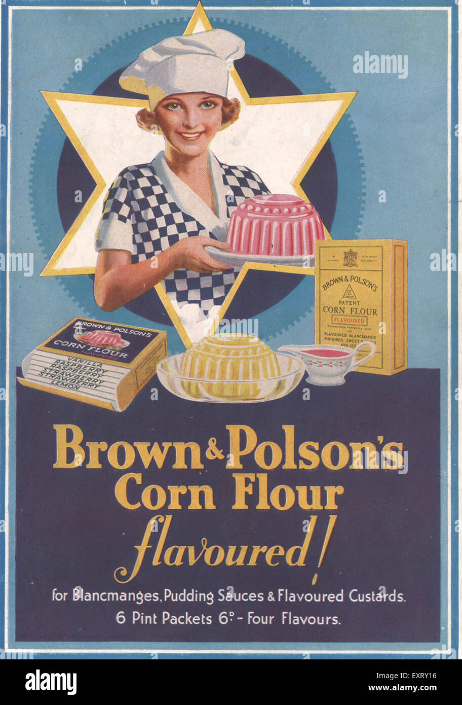 1930s UK Brown and Polson's Magazine Advert Stock Photo - Alamy