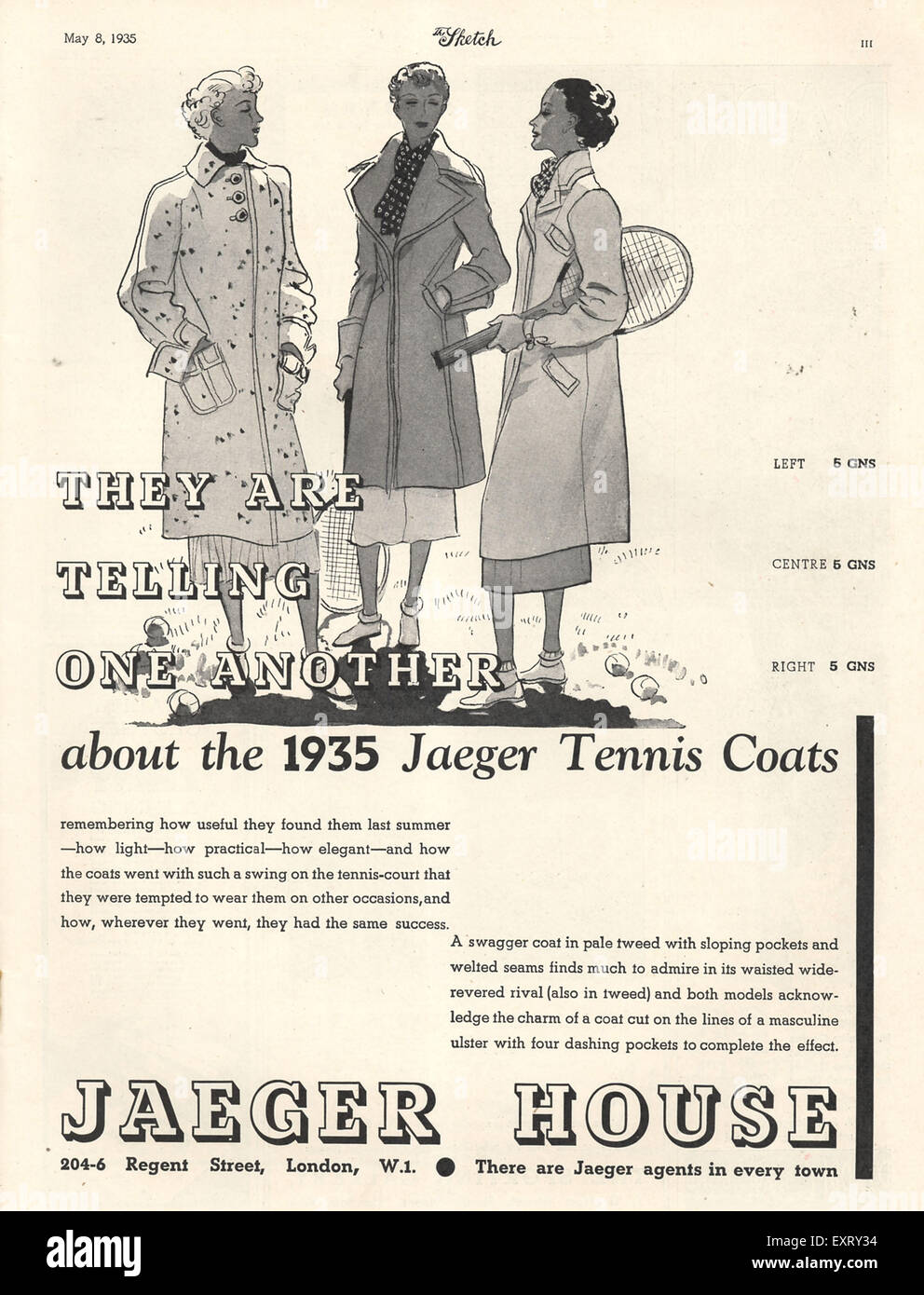1930s UK Jaeger Magazine Advert Stock Photo - Alamy