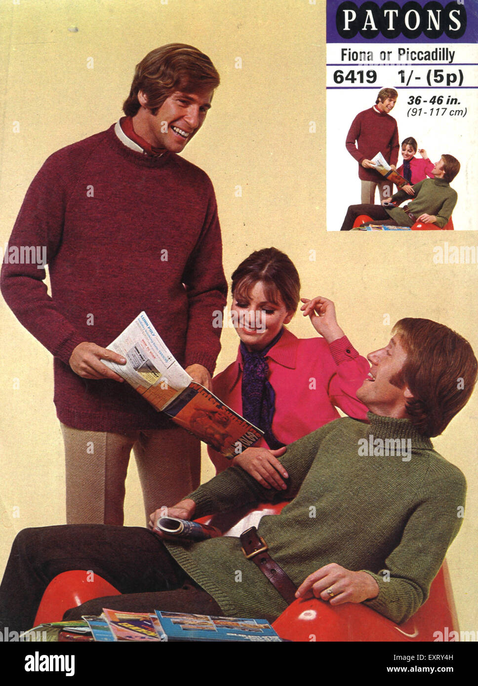 1970s UK Patons Knitting Patterns Stock Photo - Alamy